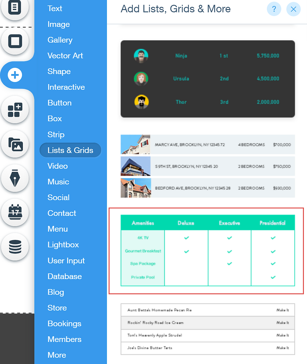 Grid Boolean Data True Shown As Check Mark Velo By Wix