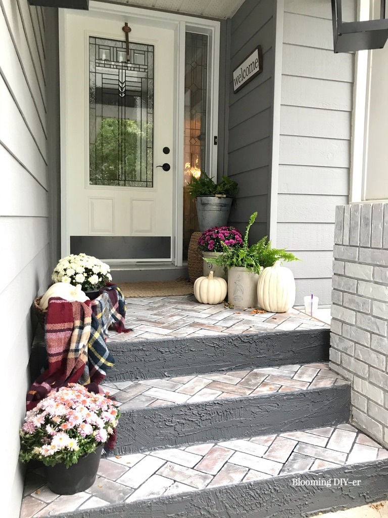 Easy DIY Hand Painted Brick Steps