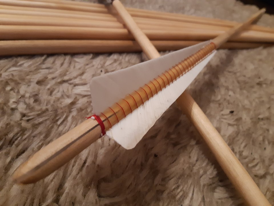 Westminster Abbey and Mary Rose replica arrows ready for heads.