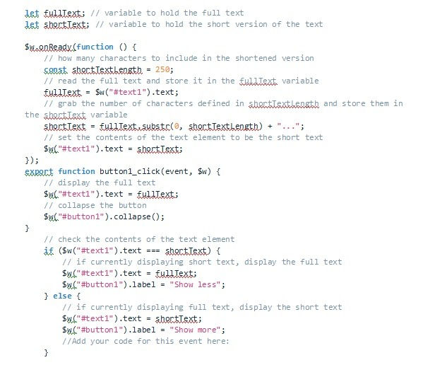 Wix-Code for expandable box - Help! | Velo by Wix