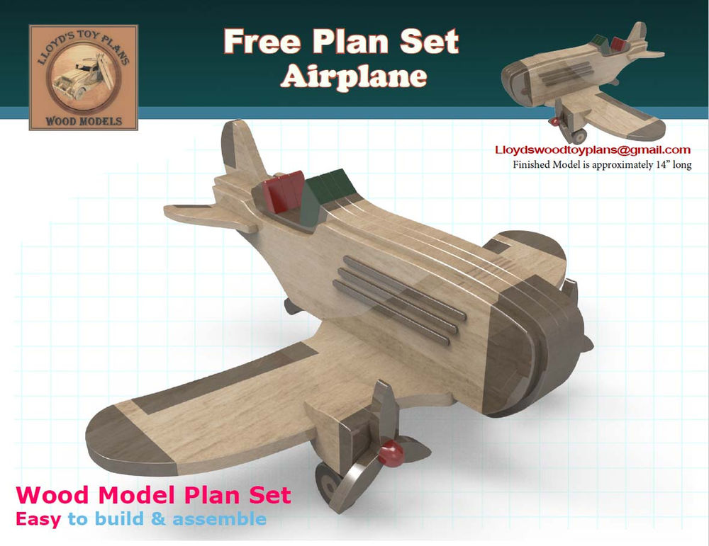 Free plan set Airplane | Lloydswoodtoyplans