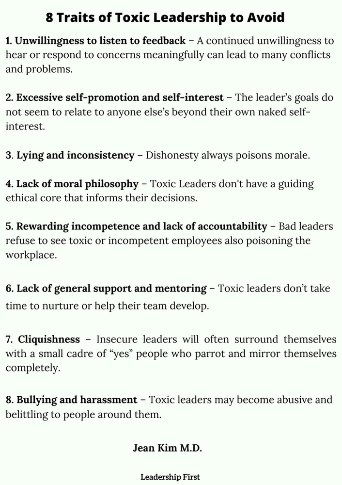 8 Traits of Toxic Leadership to Avoid