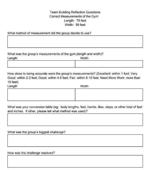 Team Building Reflection Questions | cbhpe