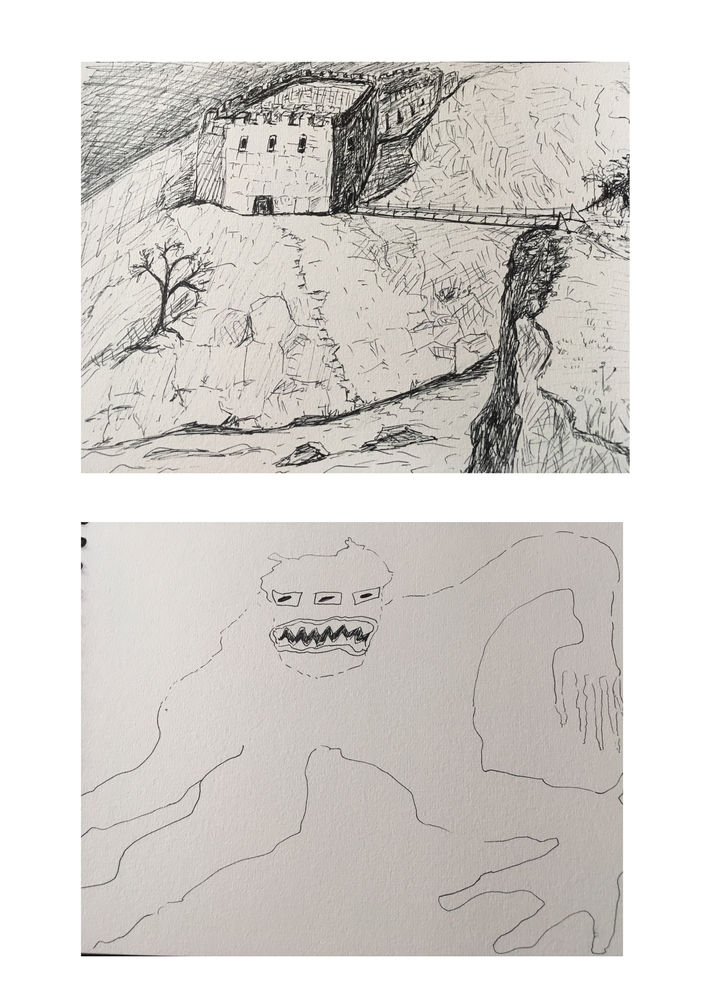 Art prompt castle & monster | Art with Tricia