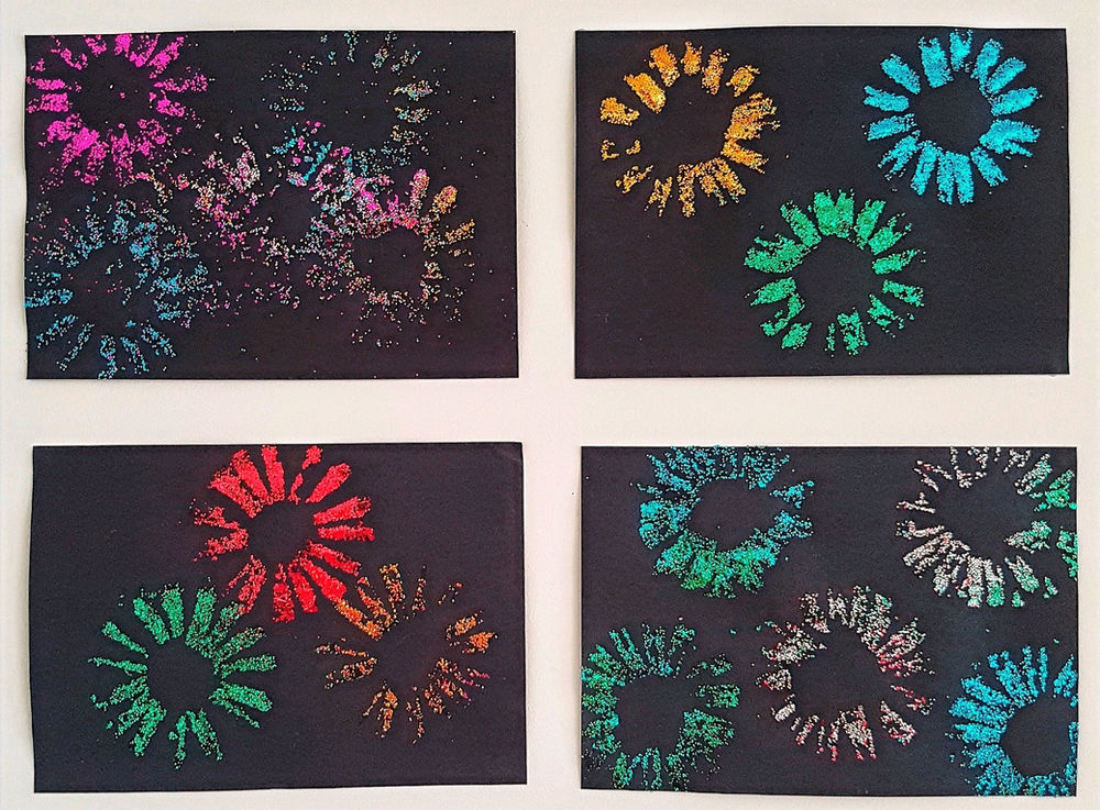 Glitter fireworks craft