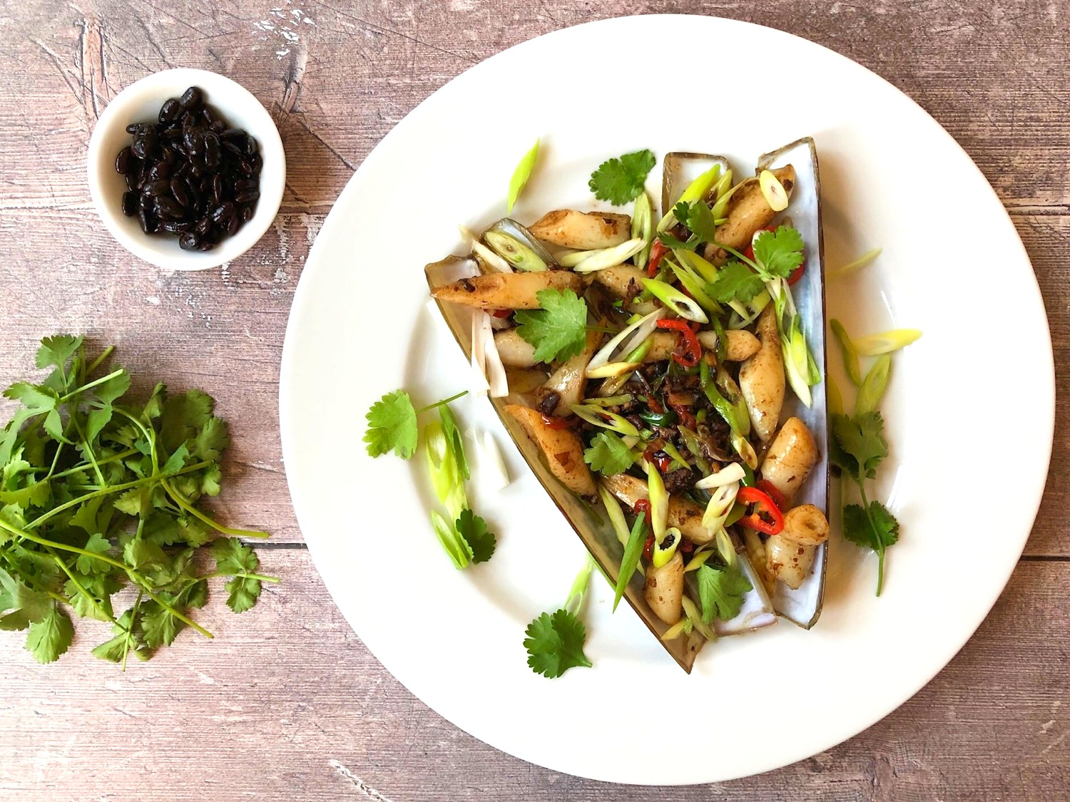 Razor Clams with Black Beans and Chilli