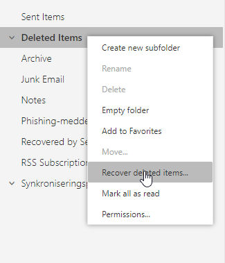 Recover deleted items | Gridheart