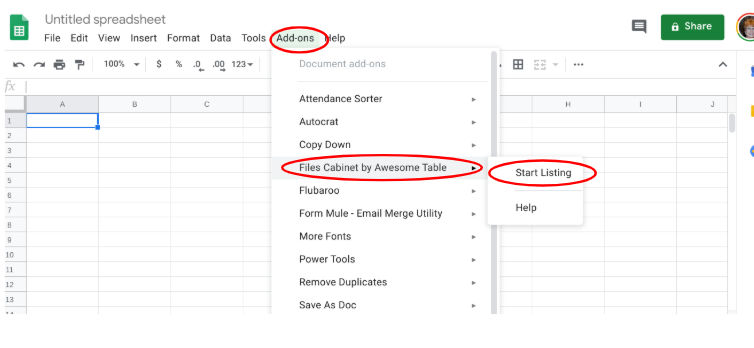 List of Files in a Google Folder | cbhpe