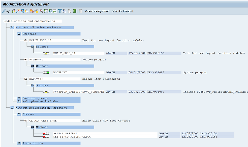 TIP: Can we get a list of SAP customer modifications?