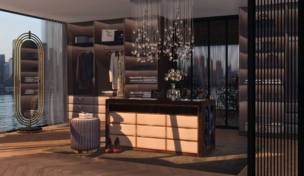 Cowbuild Sims 4 Luxury Walk in closet | Enforce Sims T&C