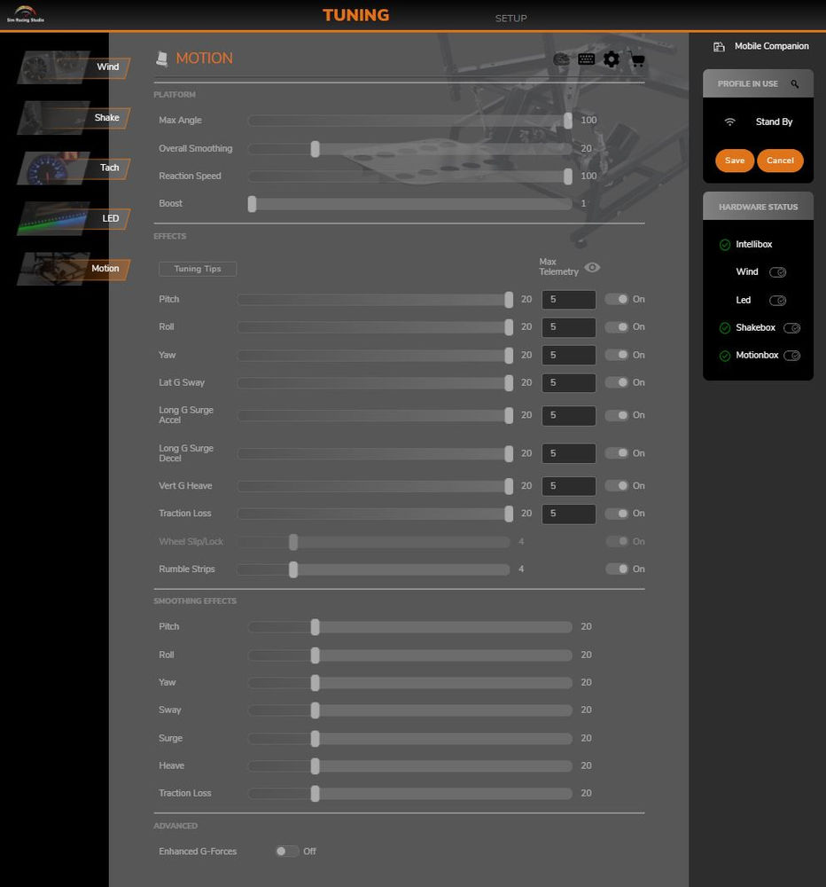 SRS 2.0 Motion Tuning Guide | simracingstudio