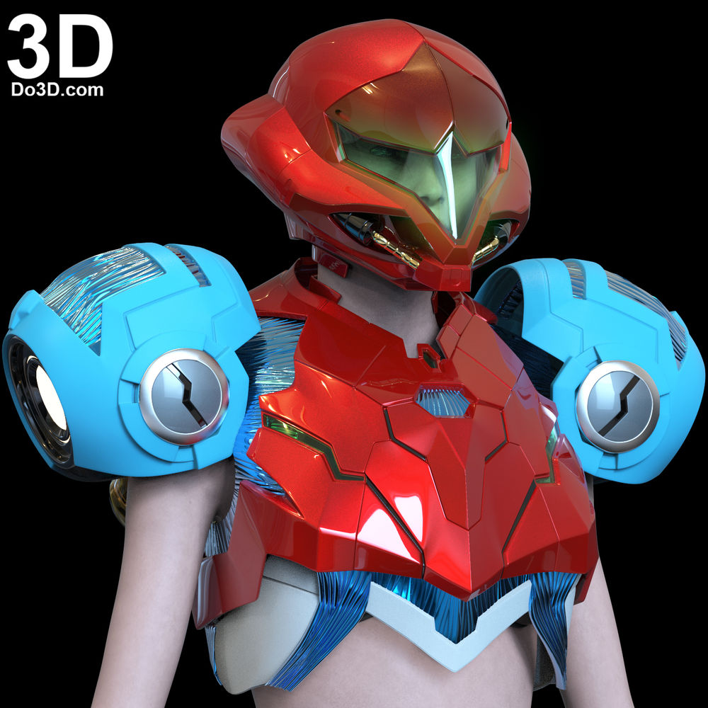 Samus Aran Metroid Dread Full Bust Armor Pack (Helmet, Neck, Chest ...