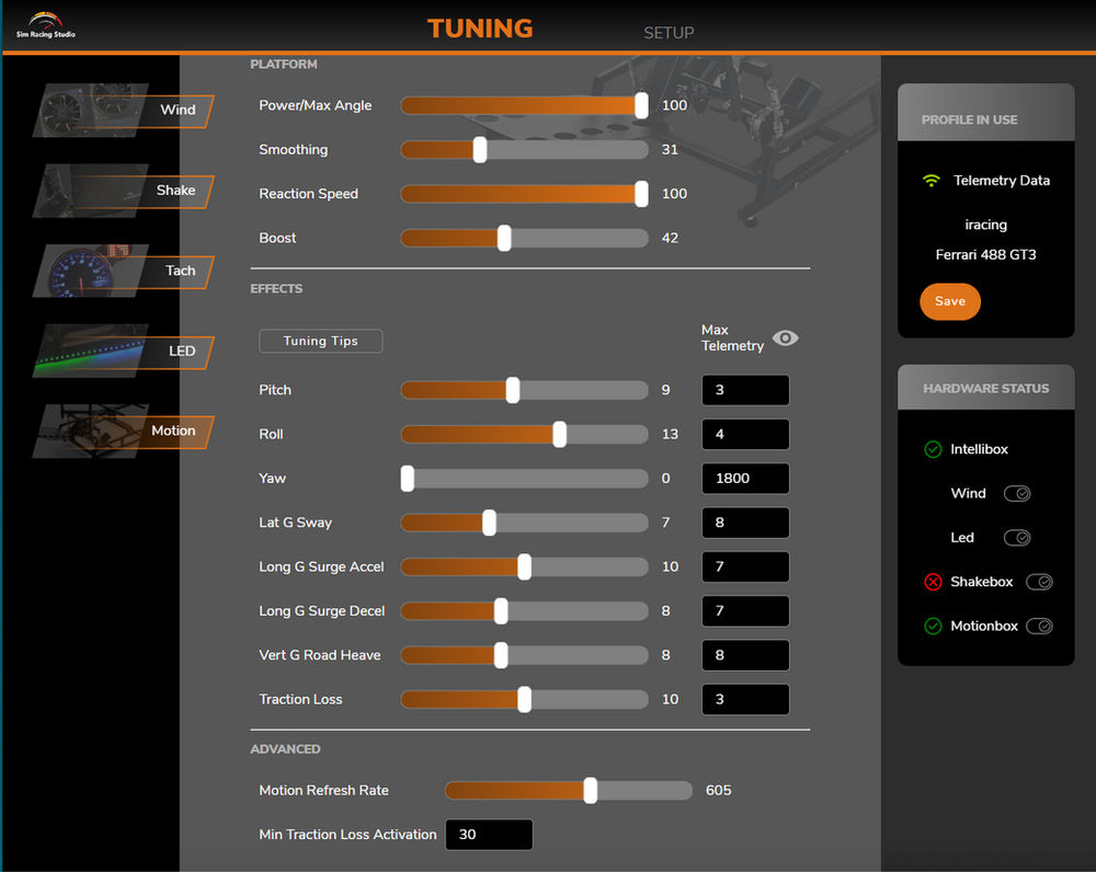 Ferrari 488 GT3 iRacing Profile Prosimu 3DOF Dyadic | Sim Racing Studio