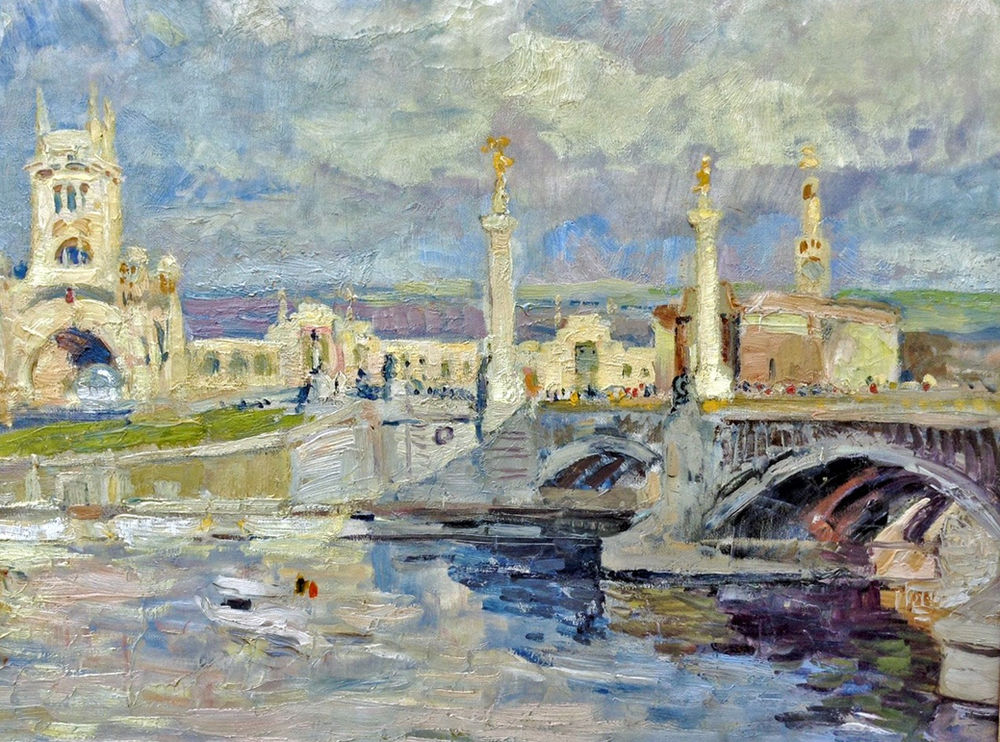 Richard Heintz, Le Pont de Fragnée à Liège (Exposition universelle de ...
