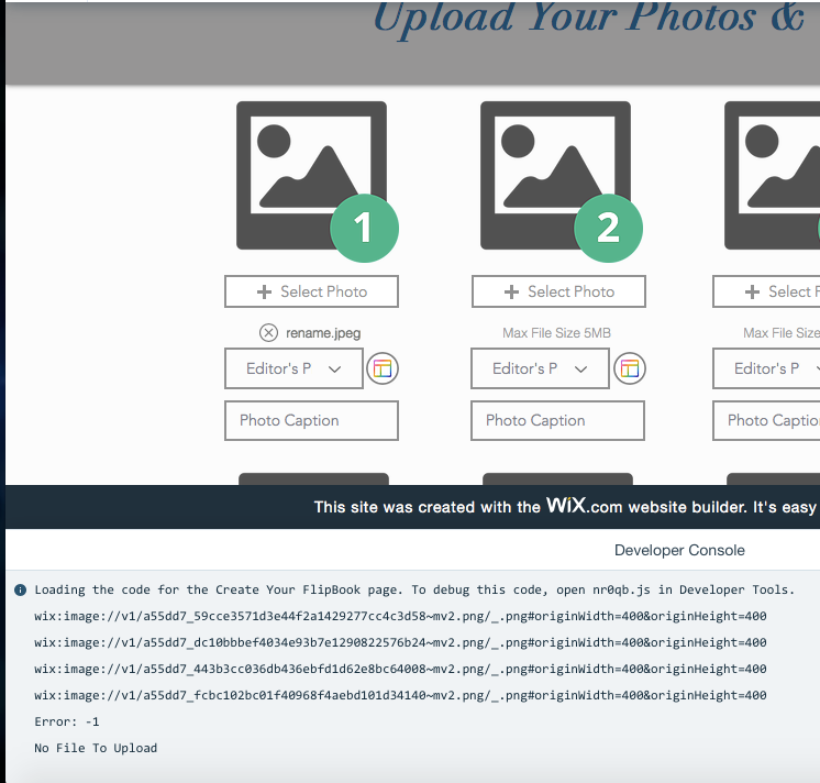 Error On Upload Button Velo By Wix