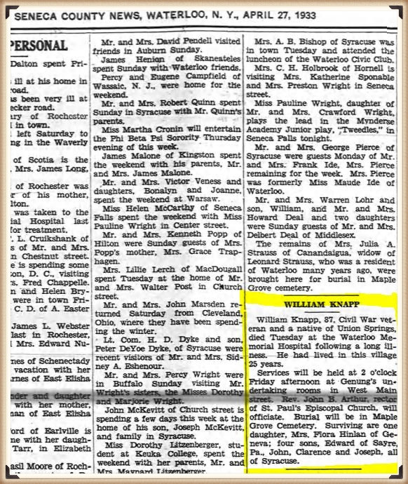 William Knapp's obituary