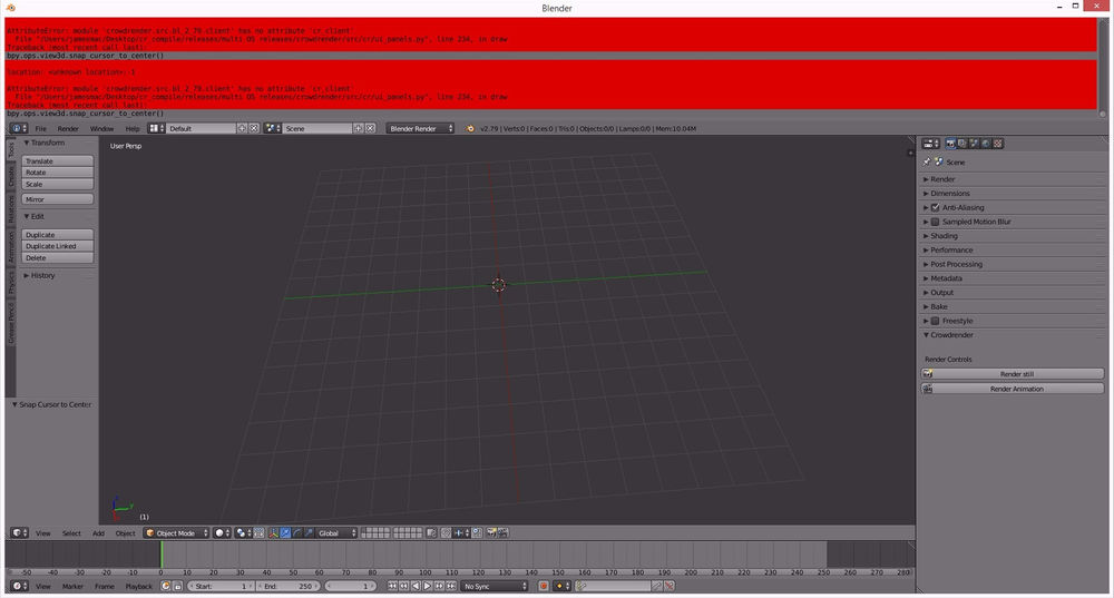 Only The "Render Controls" UI appears | crowdrender
