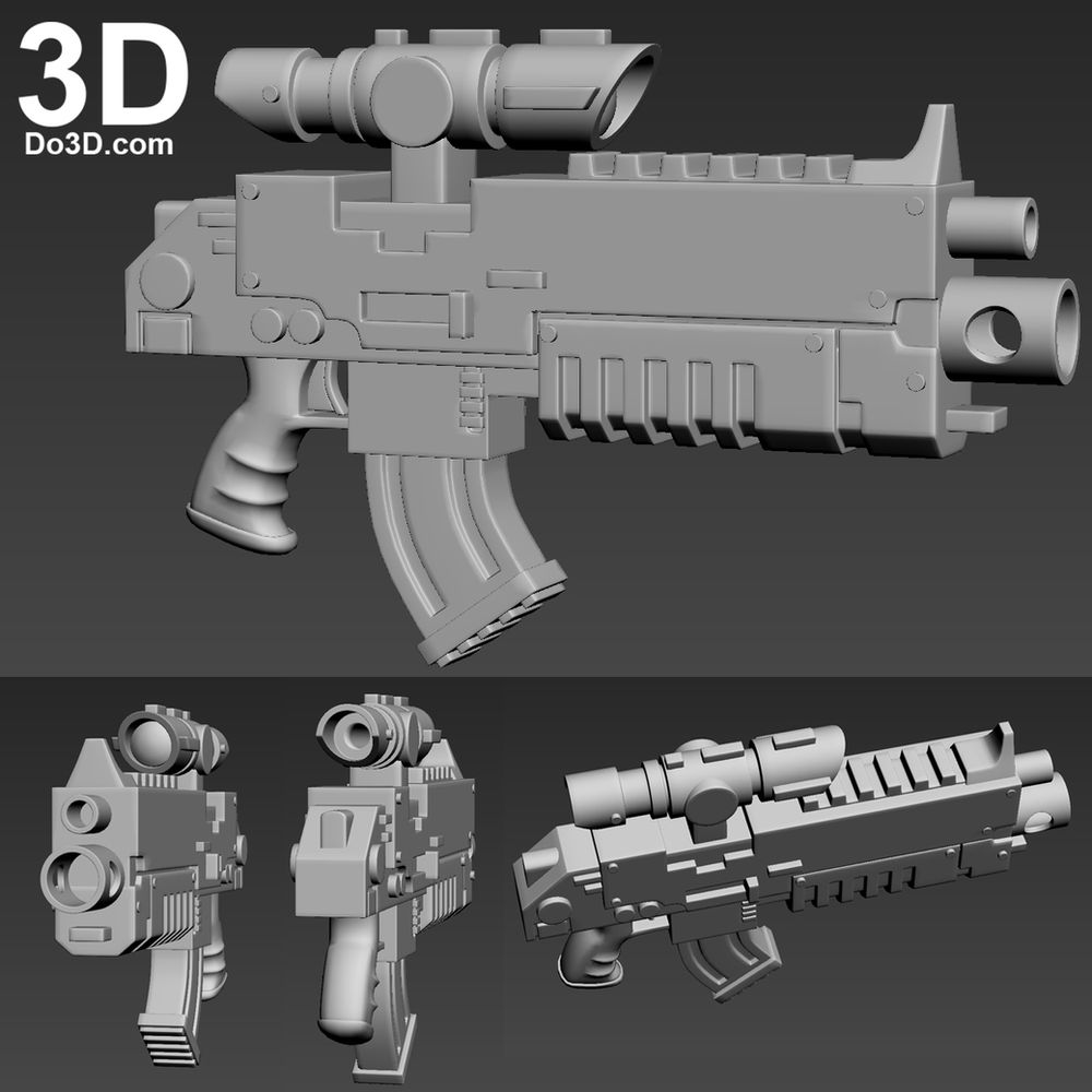3D printable Model: Space Marins Warhammer 40,000 40k Blaster (Rifle ...