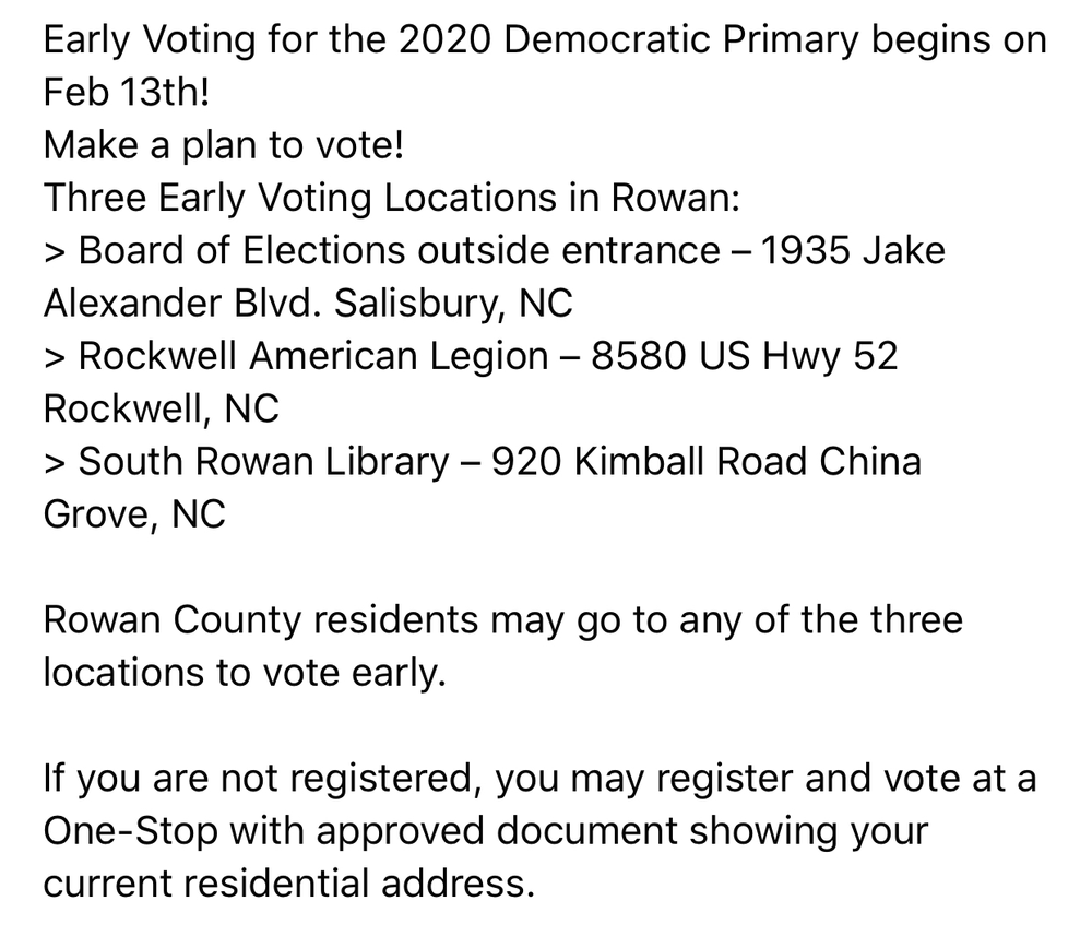 Make a Plan to Vote - Early Voting