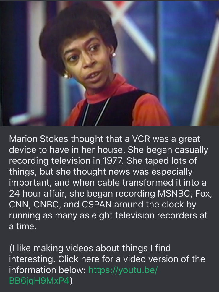 Marion Stokes-Recorded 40,000 VHS Tapes