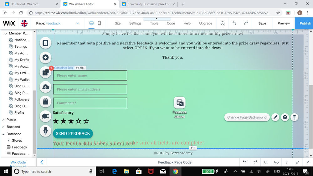 How do I create a user input form where the information sends to my ...