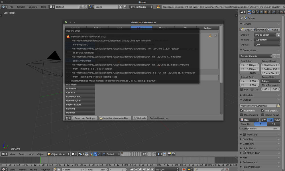 Problem installing the Addon. | crowdrender