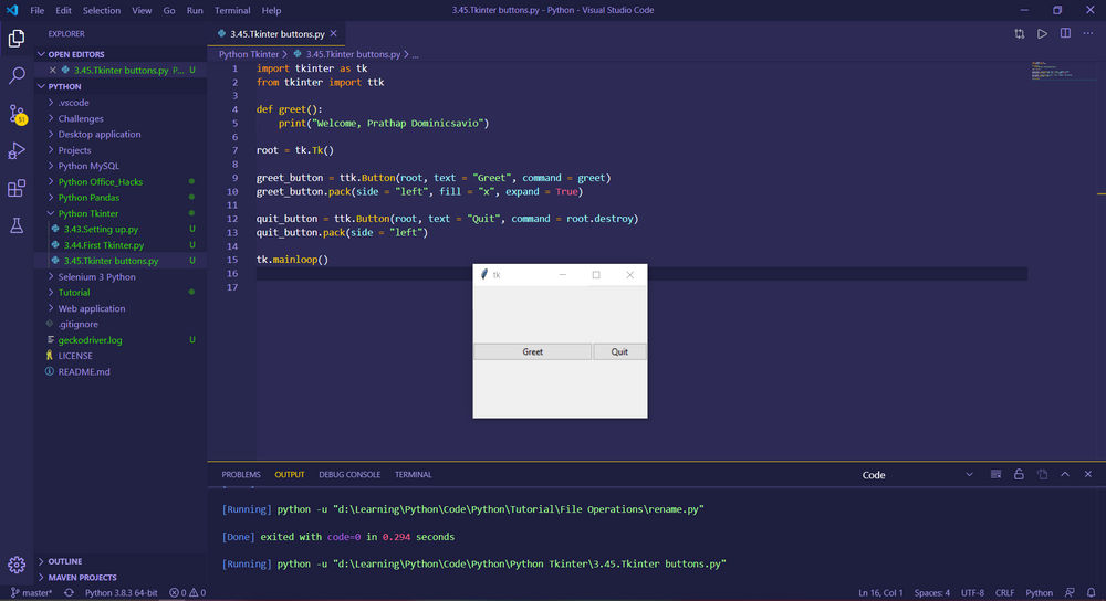4. Tkinter Buttons | T&O Control Panel