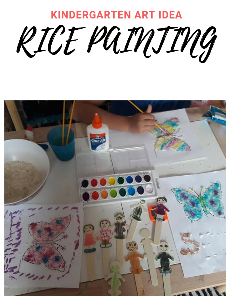Kindergarten Rice Painting Craft Idea