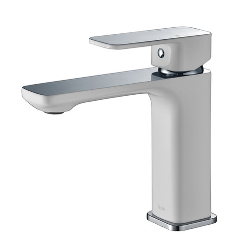 Ikon Seto Basin Mixer - Chrome/White - HYB66-201CW | HNCQ Clearance