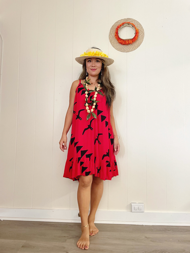 Sun Dress - Iwa Red/Black | Aloha All Day Hawaii