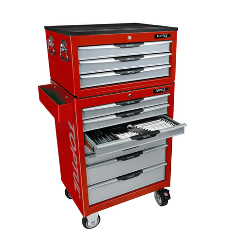 TOPTUL Metric & Imperial 281 Piece Roll Cabinet Tool Kit Red | ASL ...