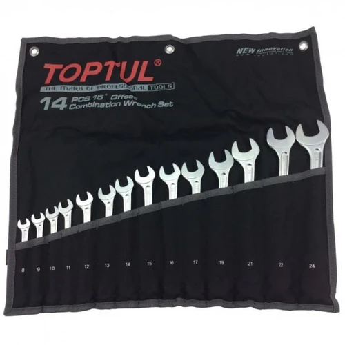 TOPTUL Wrench Comb HP Set 14 Pc Metric 8-24mm | ASL Industries