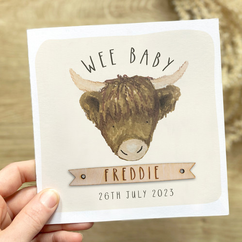 Highland Cow Wee Baby Card | Homegrown Print Co.