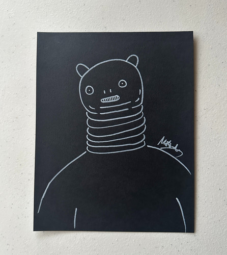 White drawing - Sincere Weasel | MOTOMICHI