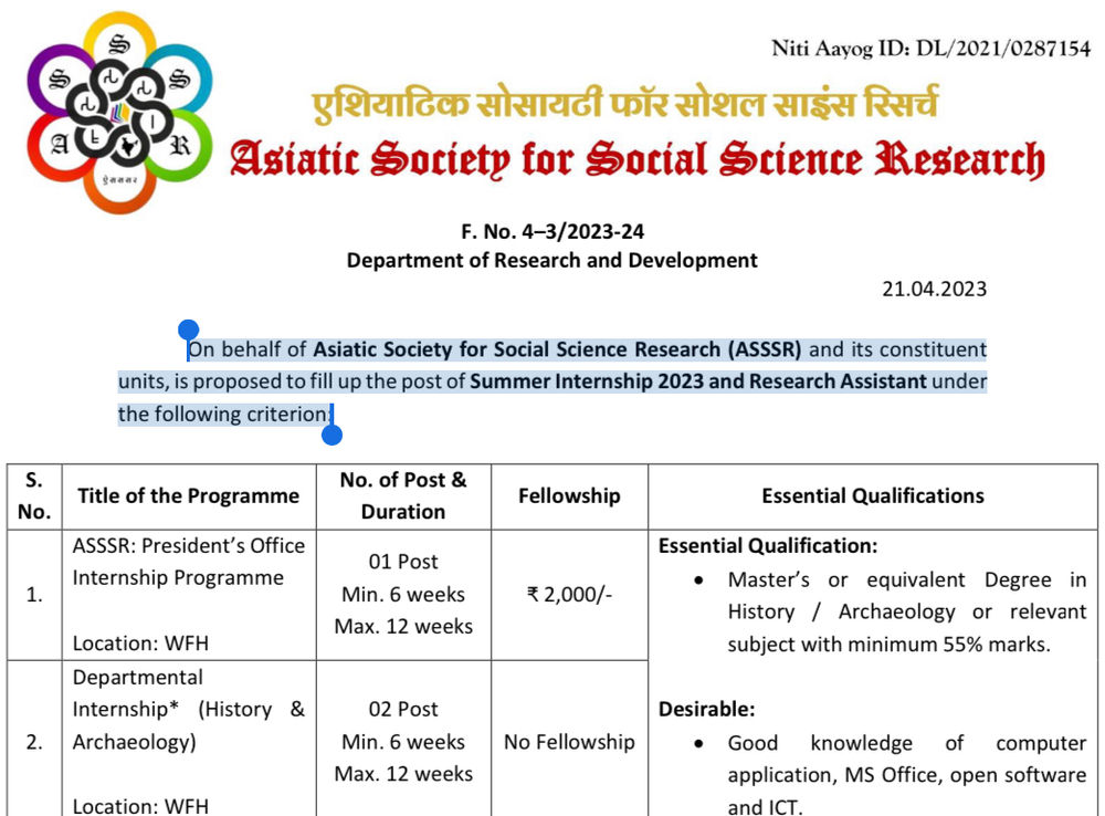 Summer Internship 2023 and Research Assistant | InArch Center