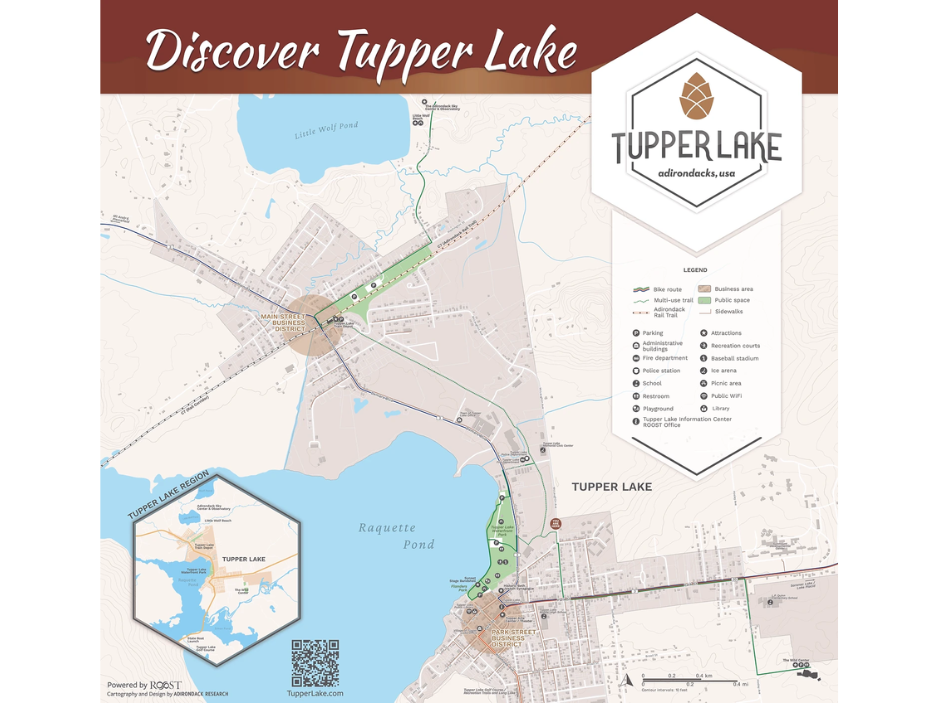 Tupper Lake Bicycle Wayfinding Map