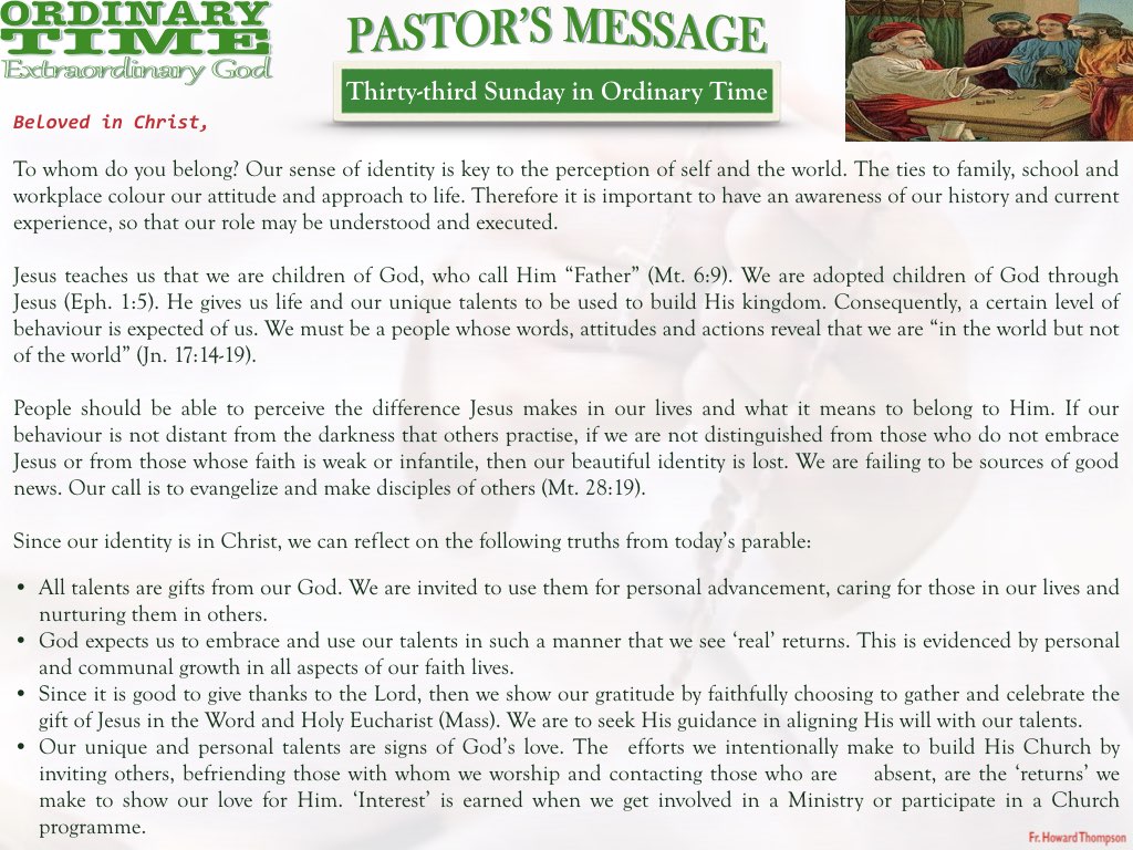 Pastor's Messages | Stella Maris Church