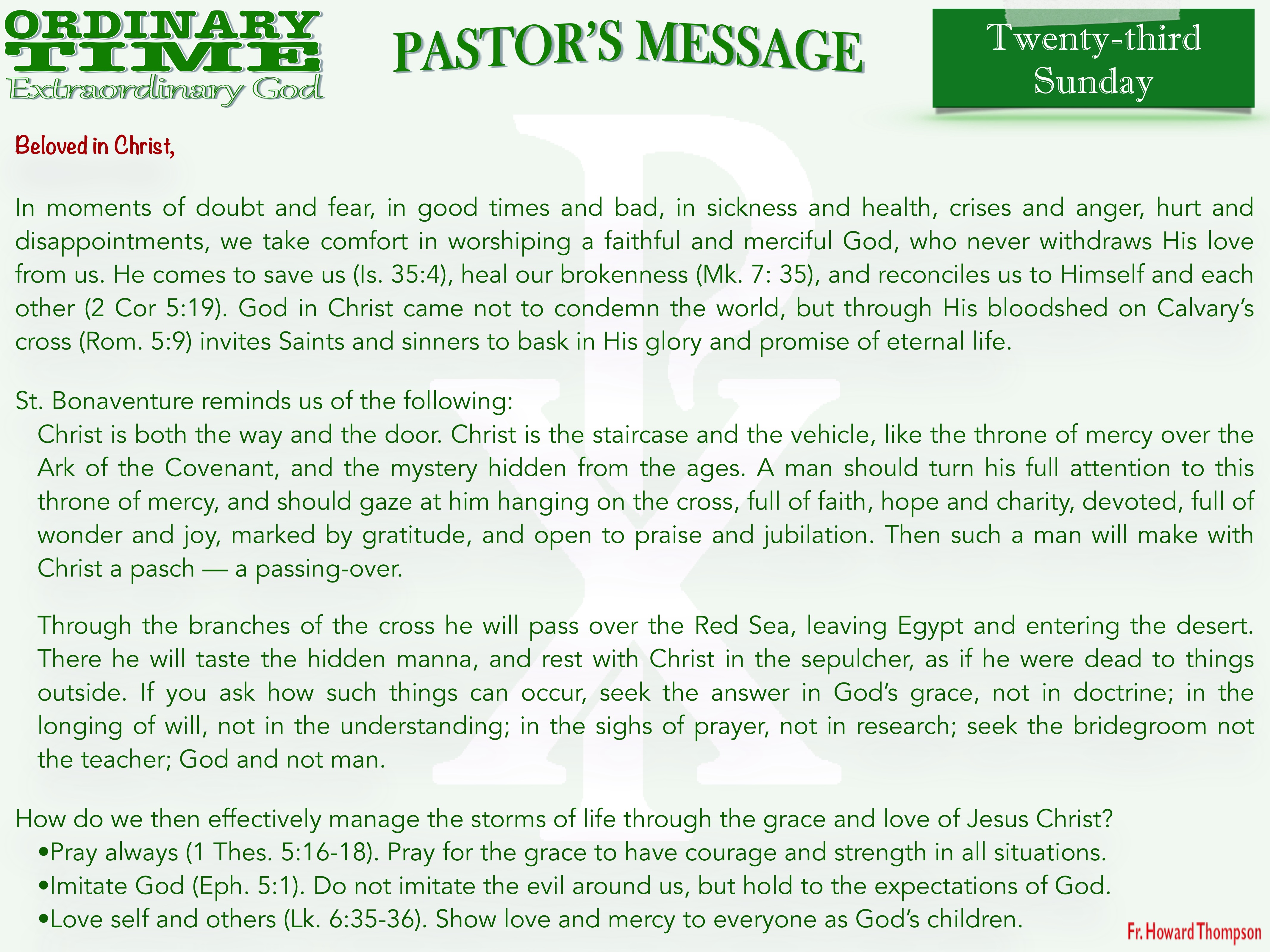 Pastor's Messages | Stella Maris Church
