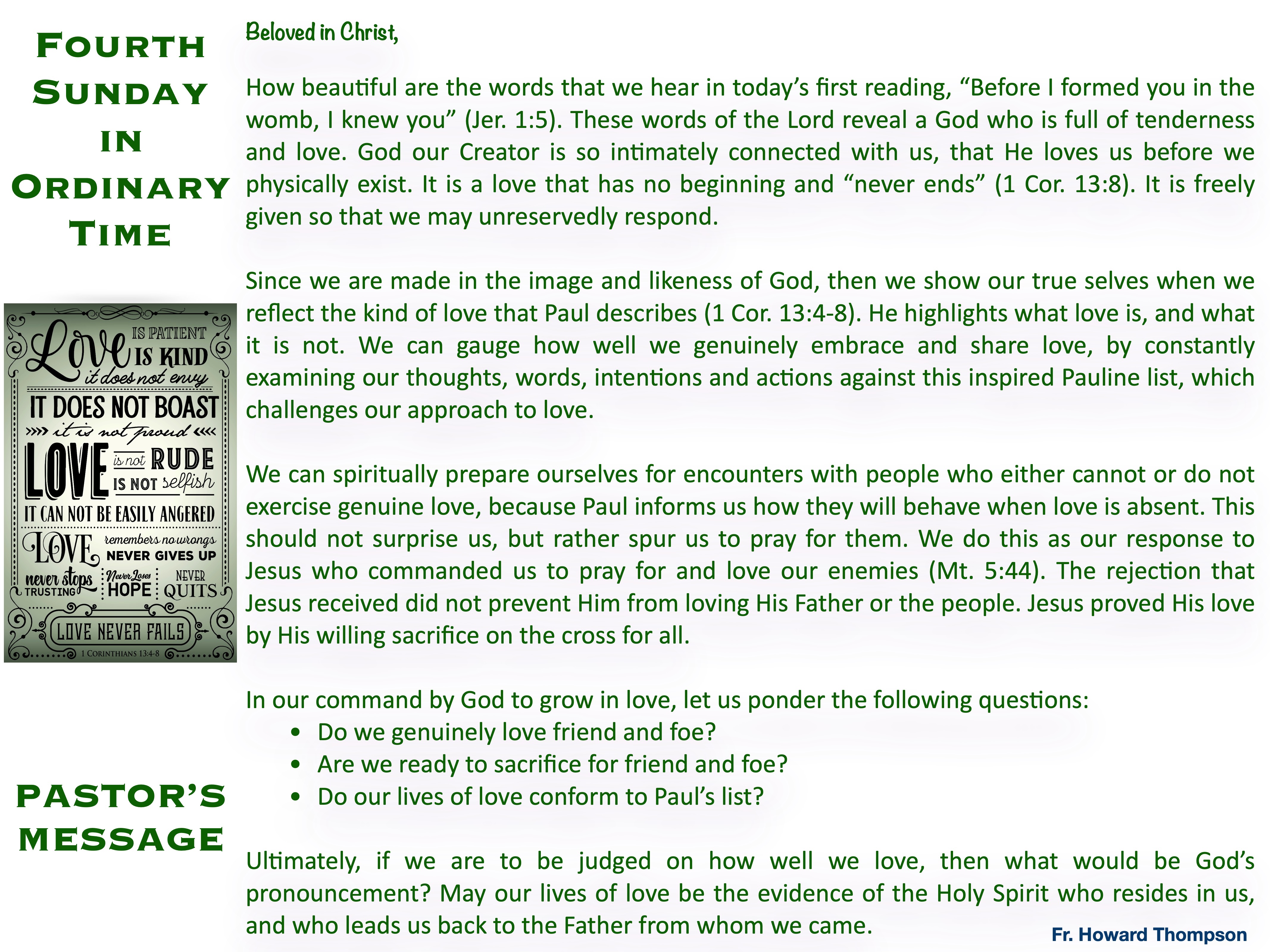 Pastor's Messages | Stella Maris Church