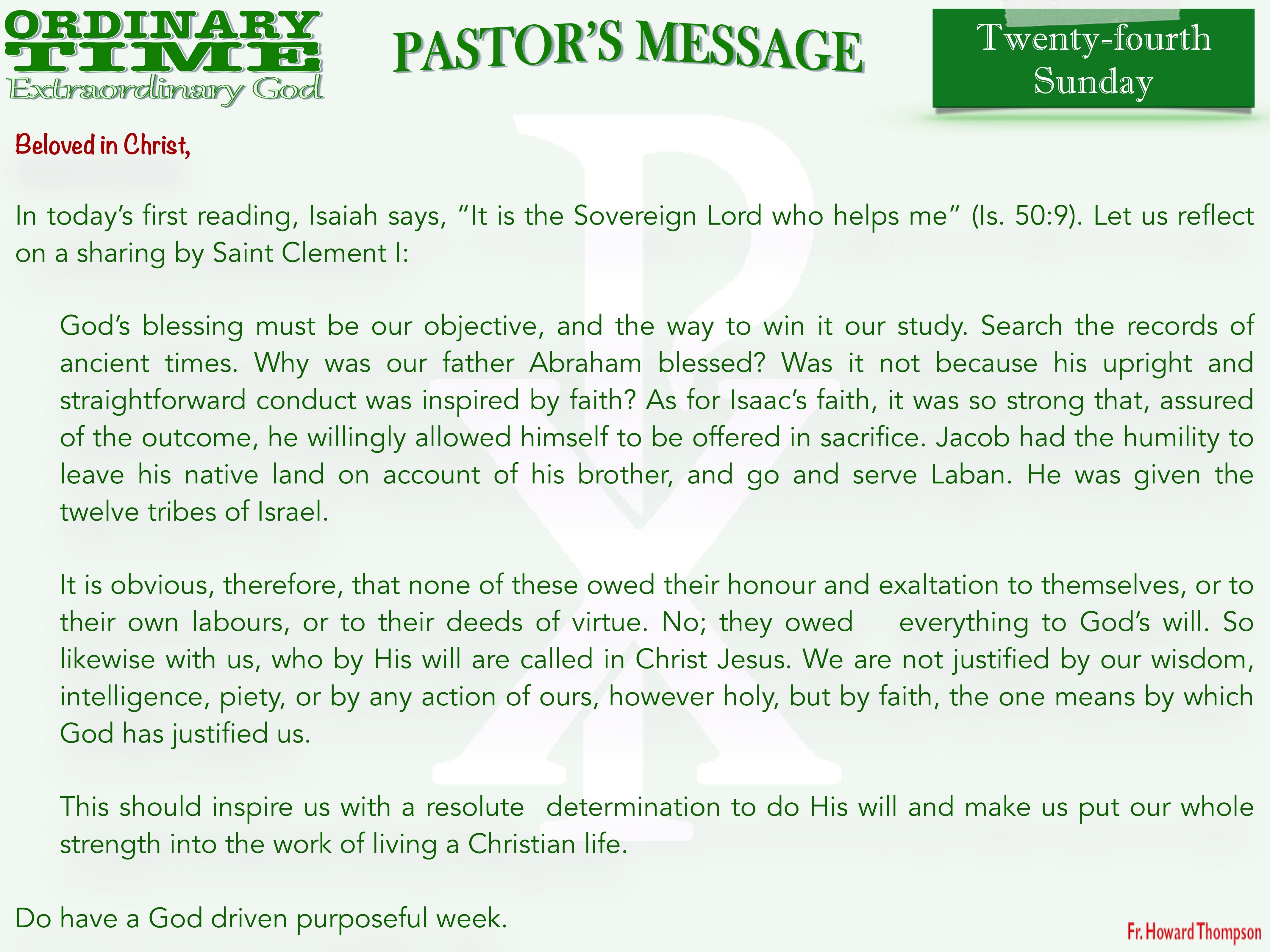 Pastor's Messages | Stella Maris Church