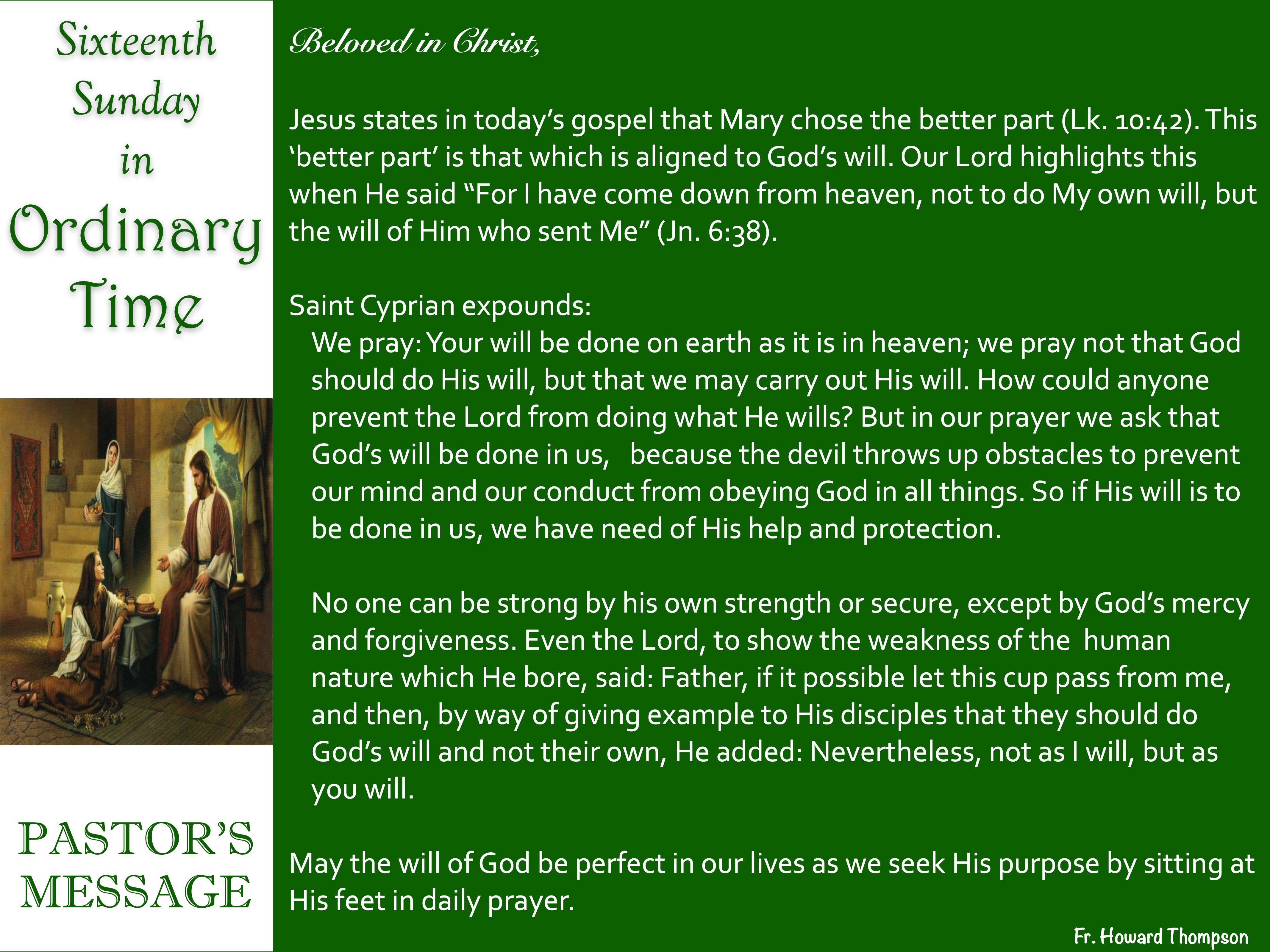 Pastor's Messages | Stella Maris Church