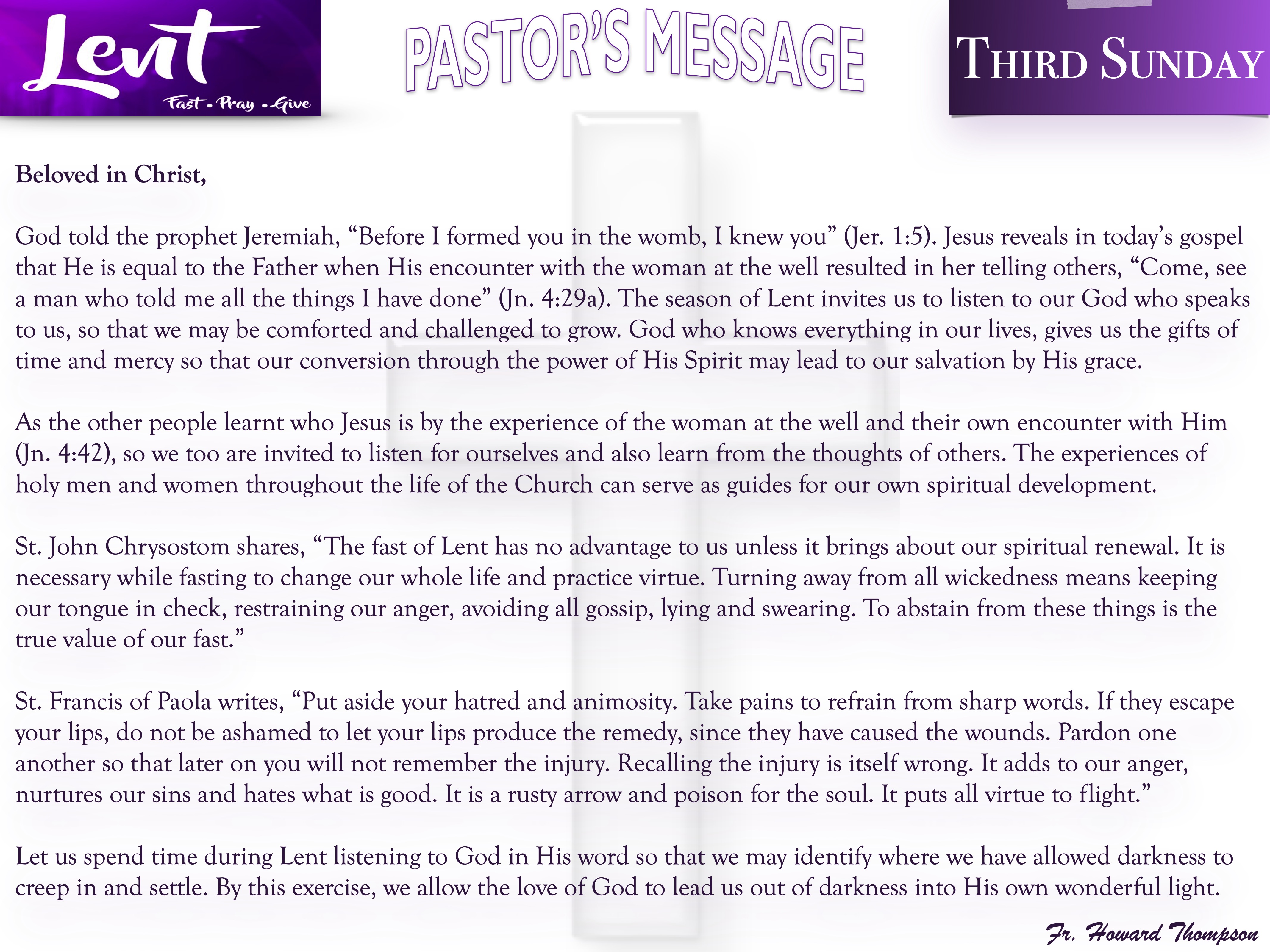 Pastor's Messages | Stella Maris Church