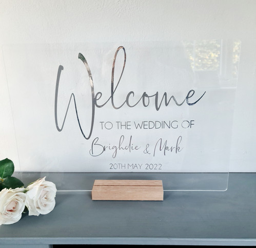 A3 Acrylic wedding welcome sign | Customised by Sharon