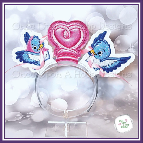 Ribbon Heart Bluebird Set (3 Pieces) ITH Digital Machine Embroidery ...