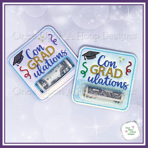 Con-GRAD-ulations Money Gift Holder ITH Machine Embroidery Design ...