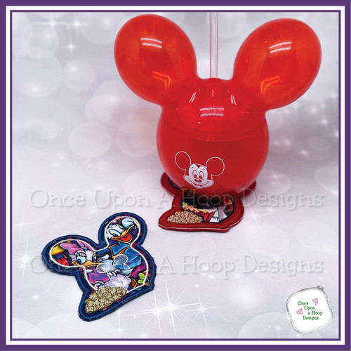 Mr Mouse Popcorn Balloon Coaster/Mug Rug ITH Machine Embroidery Design ...