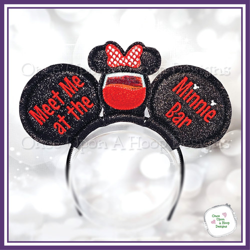 Meet Me at the Minnie Bar MEars Set (3 Pieces) ITH Embroidery Design ...