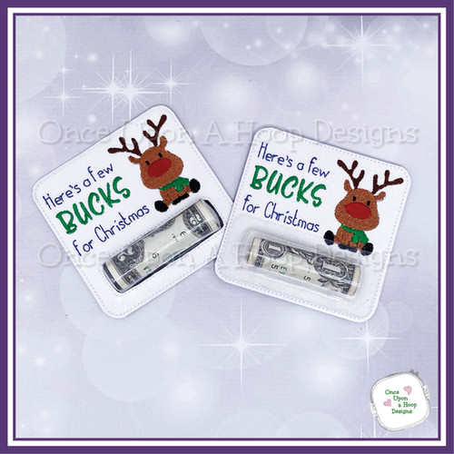 A Few Bucks for Xmas Money Gift Holder ITH Machine Embroidery Design ...