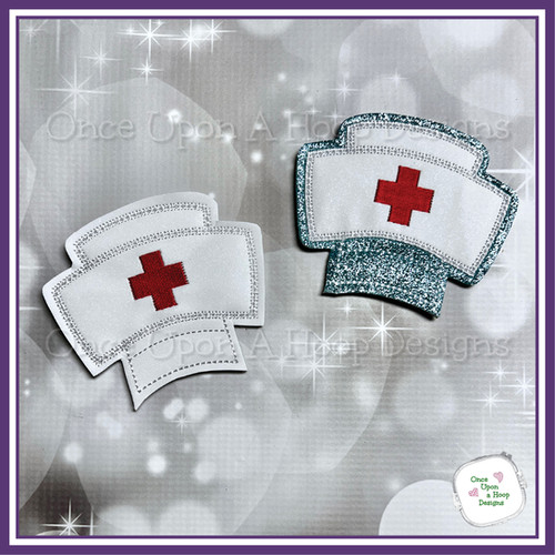 Nurse Hat CTR Digital Machine Embroidery Design | Once Upon a Hoop Des