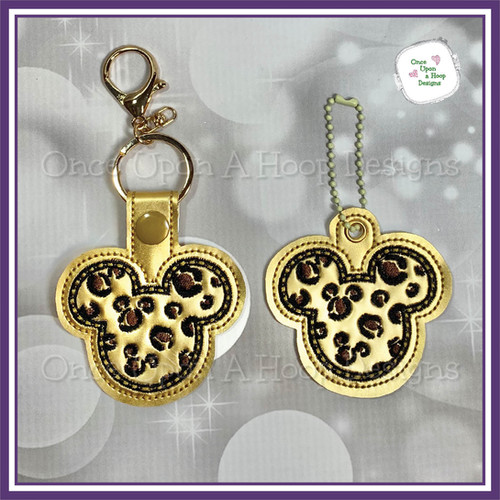 Key Ring: Mouse Head Leopard Spots - ITH Digital Embroidery Design ...